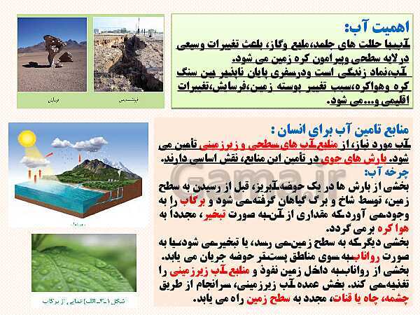 پاورپوینت محتوای الکترونیکی زمین شناسی یازدهم فصل 3 منابع آب و خاک