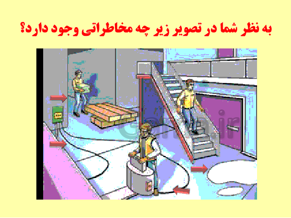پاورپوینت الزامات محیط کار دهم هنرستان فصل 4 ایمنی و بهداشت محیط کار