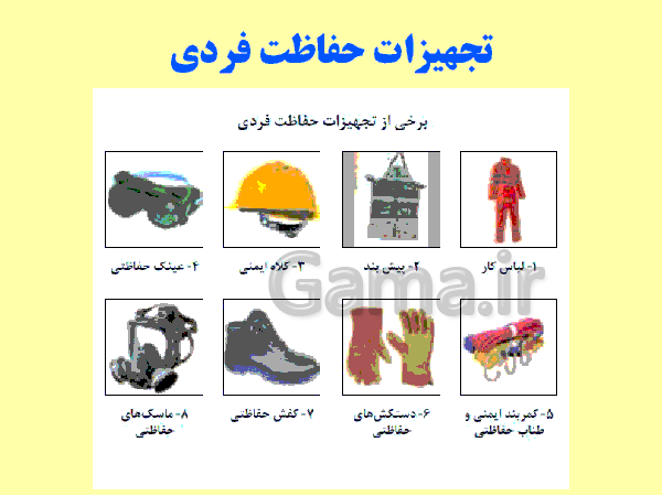 پاورپوینت الزامات محیط کار دهم هنرستان فصل 4 ایمنی و بهداشت محیط کار